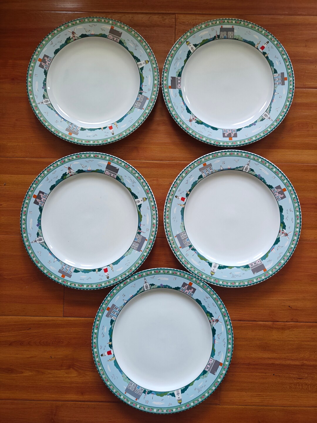5x Sakura NANTUCKET Dinner Plate LIGHTHOUSE Nautical COASTAL Claire ...
