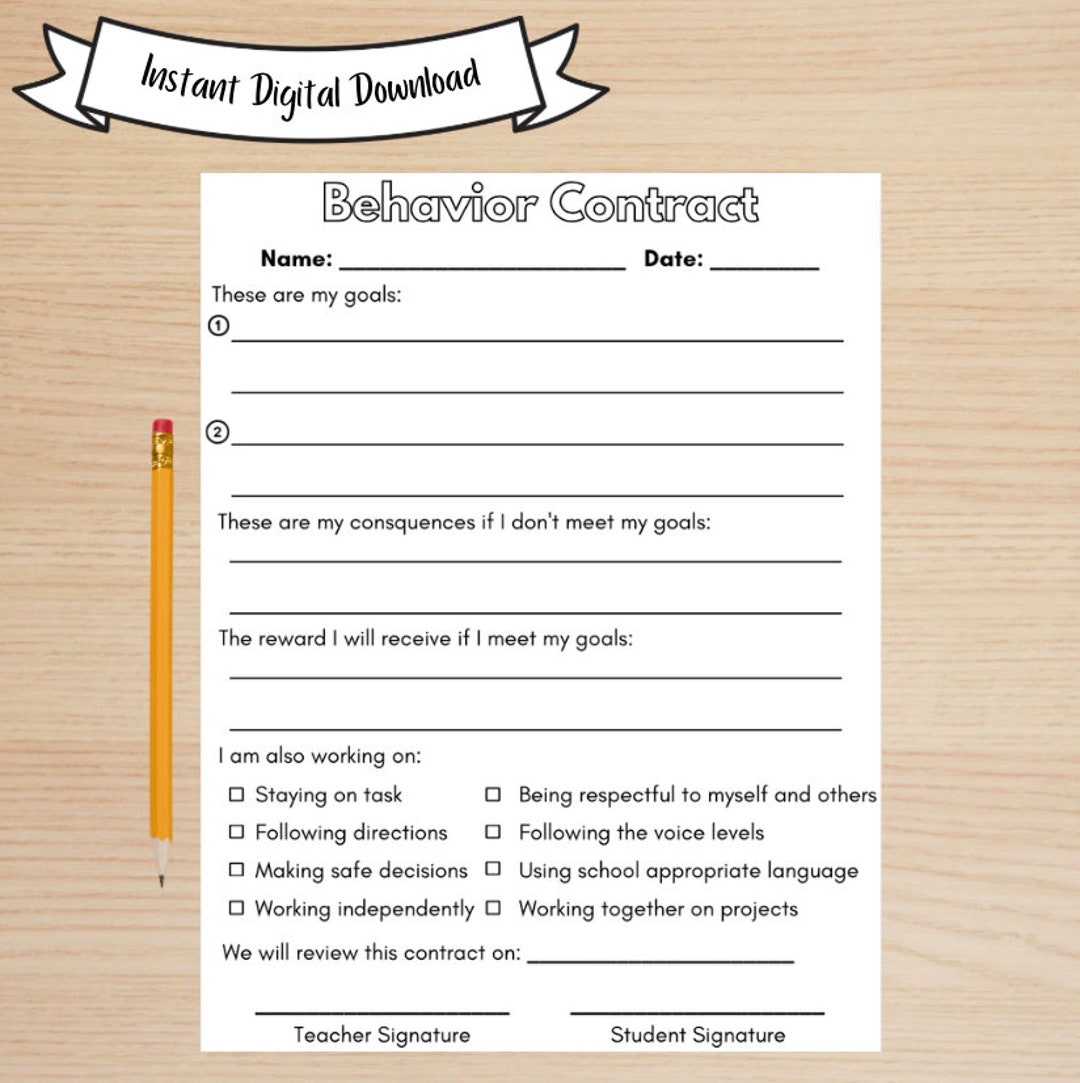 Teacher Classroom Management | Behavior Contract | Canva Template ...