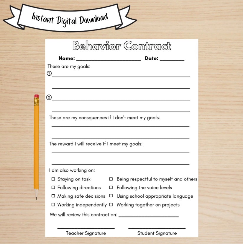 Teacher Classroom Management | Behavior Contract | Canva Template ...