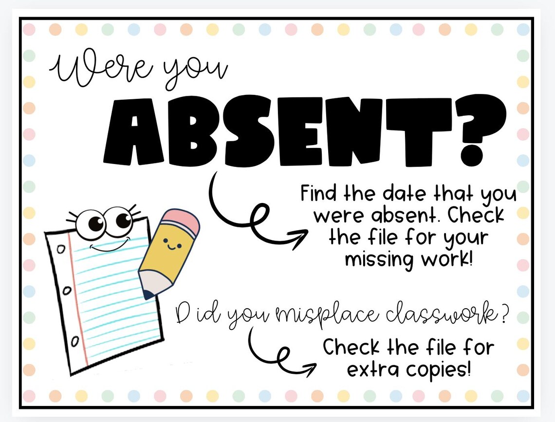 Absent Bin Template | Upper Elementary & Middle School Classroom ...