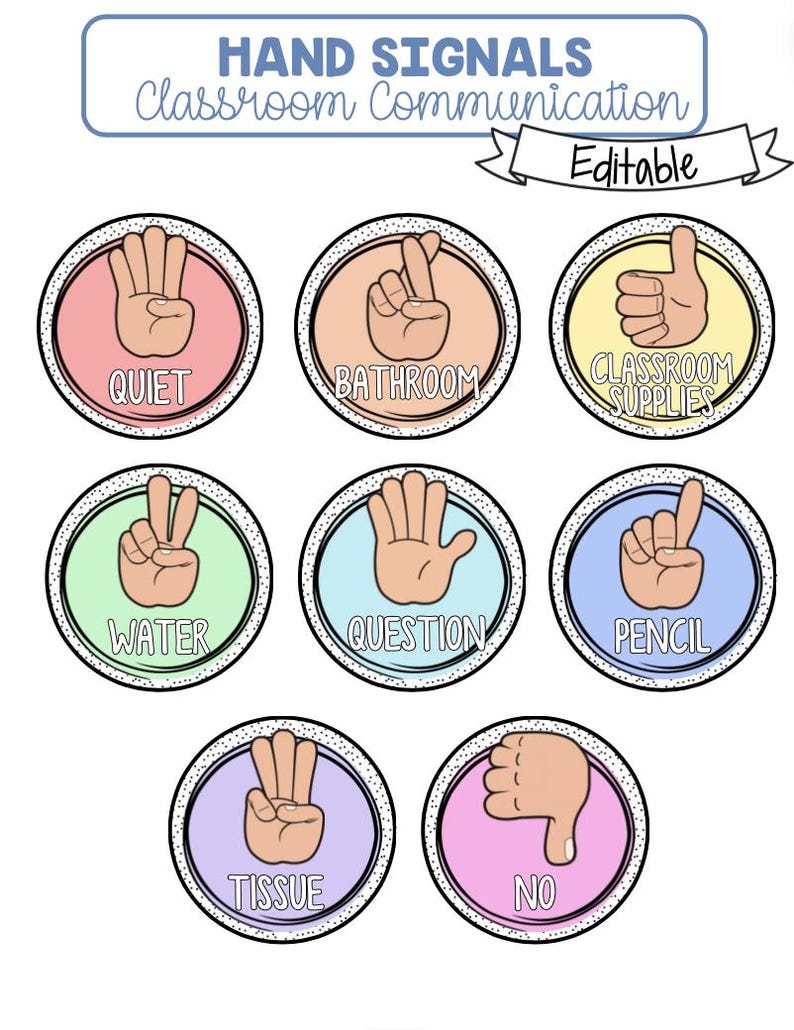 Hand Signals Classroom Communication | Teacher Classroom Management ...