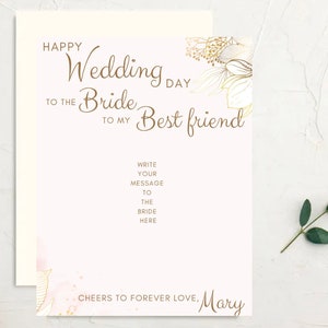 Editable Wedding Day Letter to Bride - Canva Template (digital Download ...
