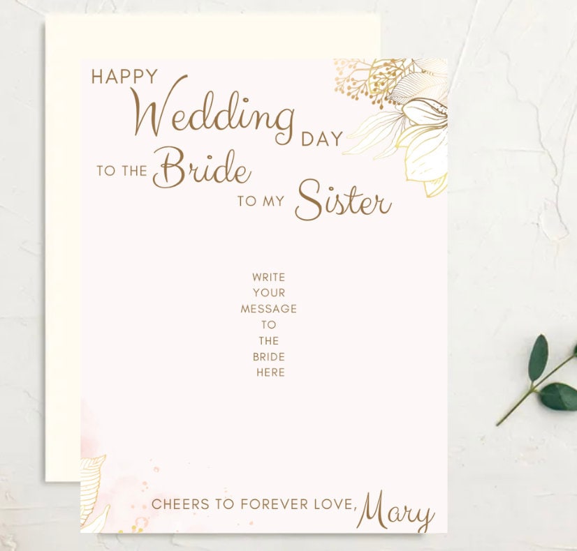 Editable Wedding Day Letter to Bride - Canva Template (digital Download ...