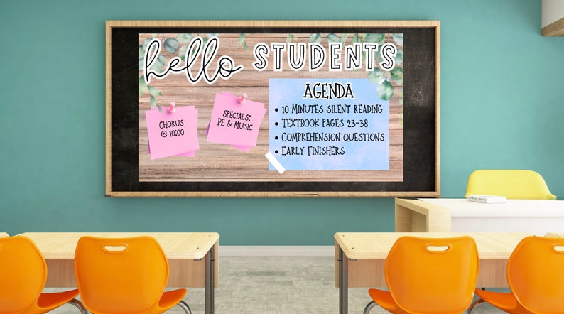 Editable Teacher Agenda Slide | Canva Template (instant Download) - Etsy