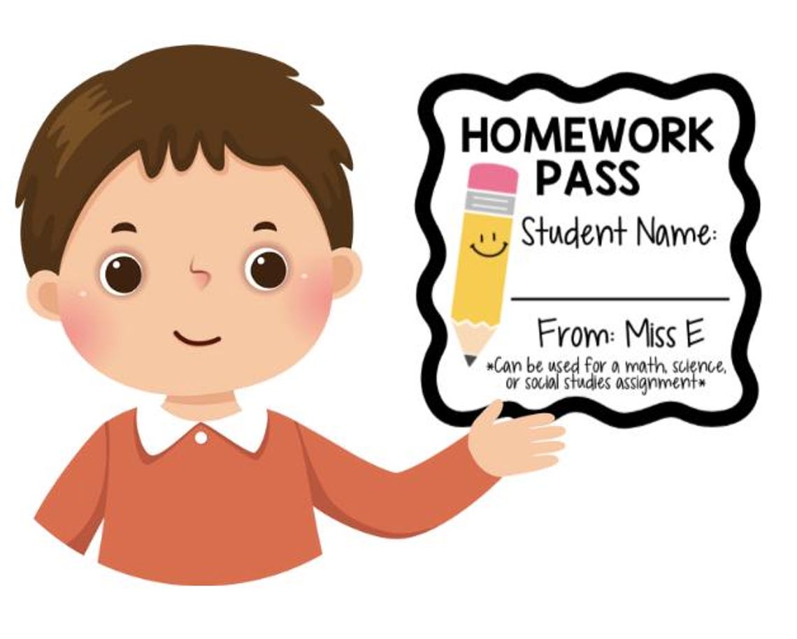 Homework Pass Canva Template | Editable & Customizable | Digital ...