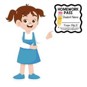 Editable Homework Pass Canva Template: Classroom Reward (digital ...