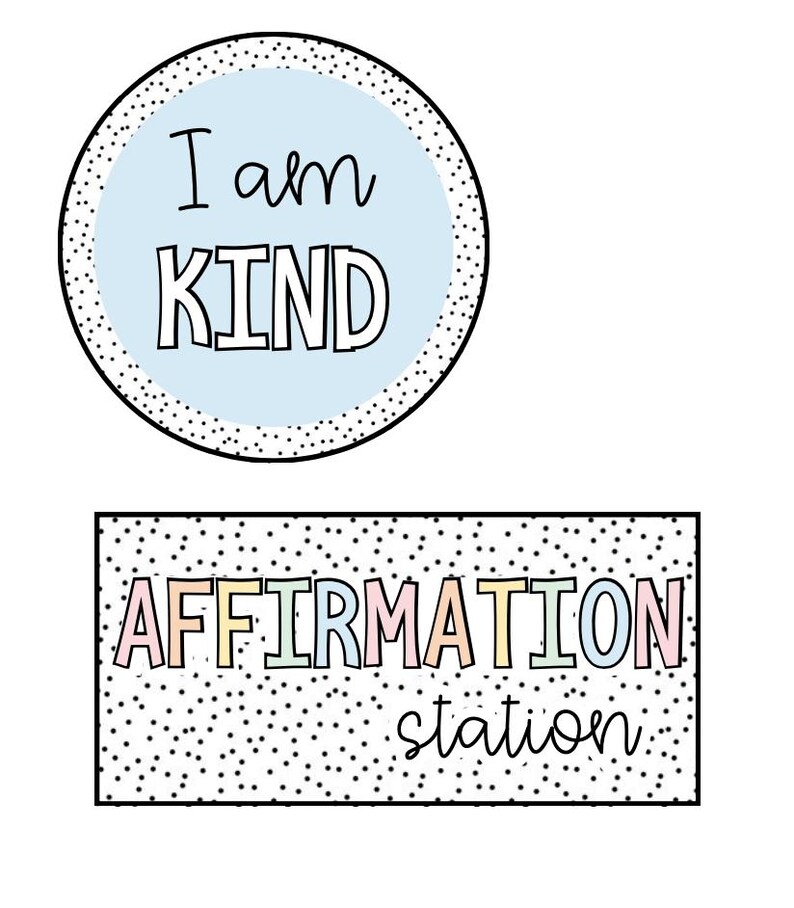Affirmation Station | Polka Dot & Pastel Rainbow | Printable PDF ...