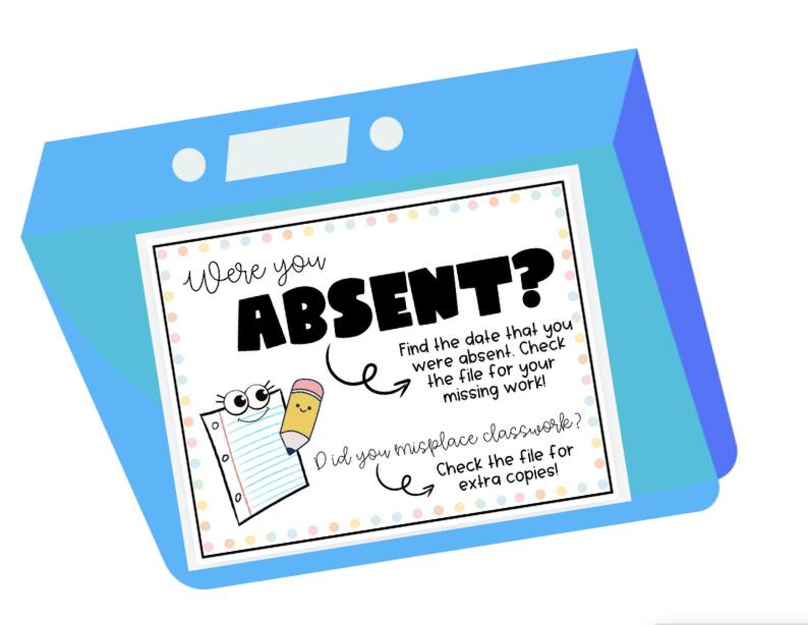 Absent Bin Template: Classroom Organization (PDF Print) - Etsy
