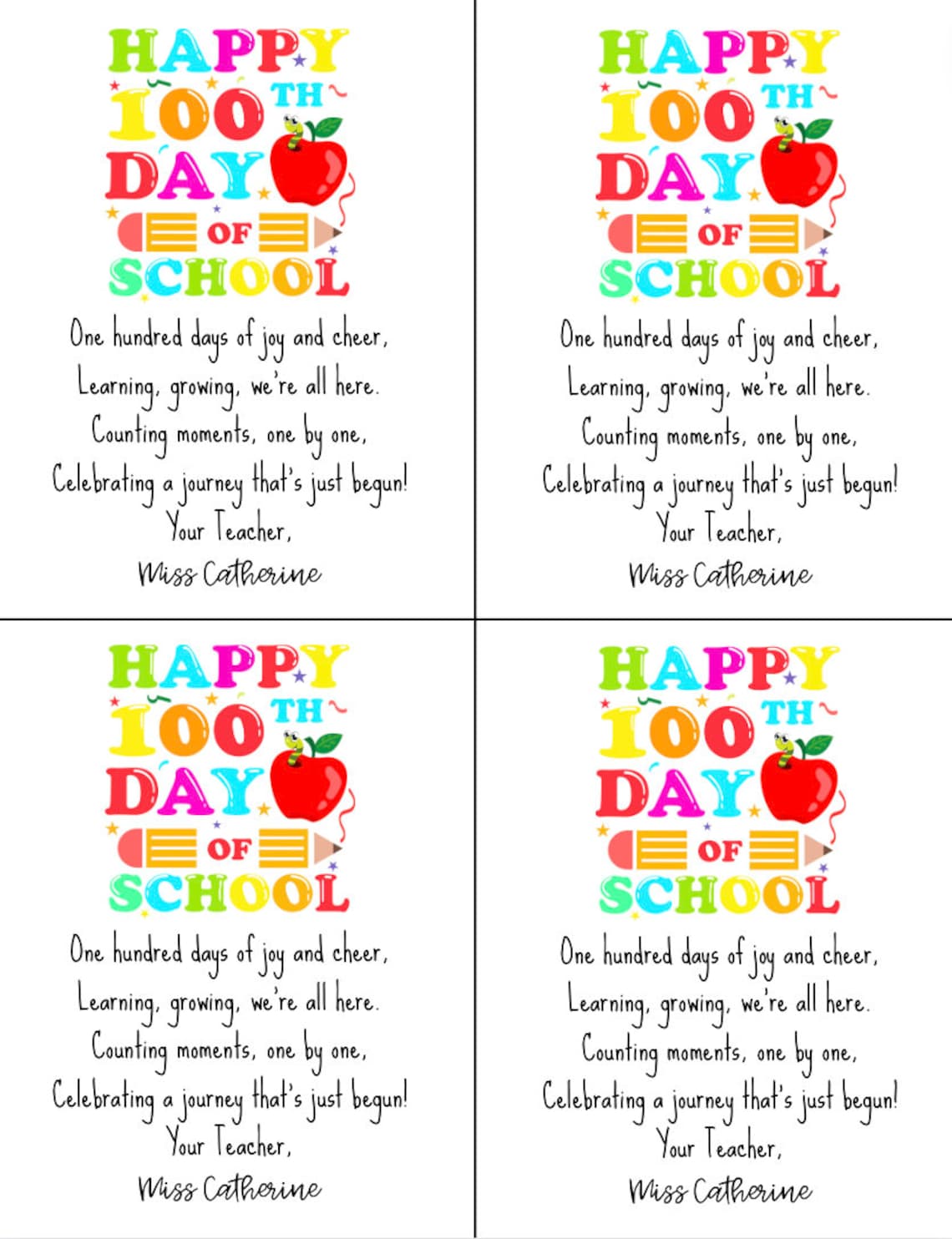 100th Day of School Project: Parent Letter & Activities (editable Canva ...