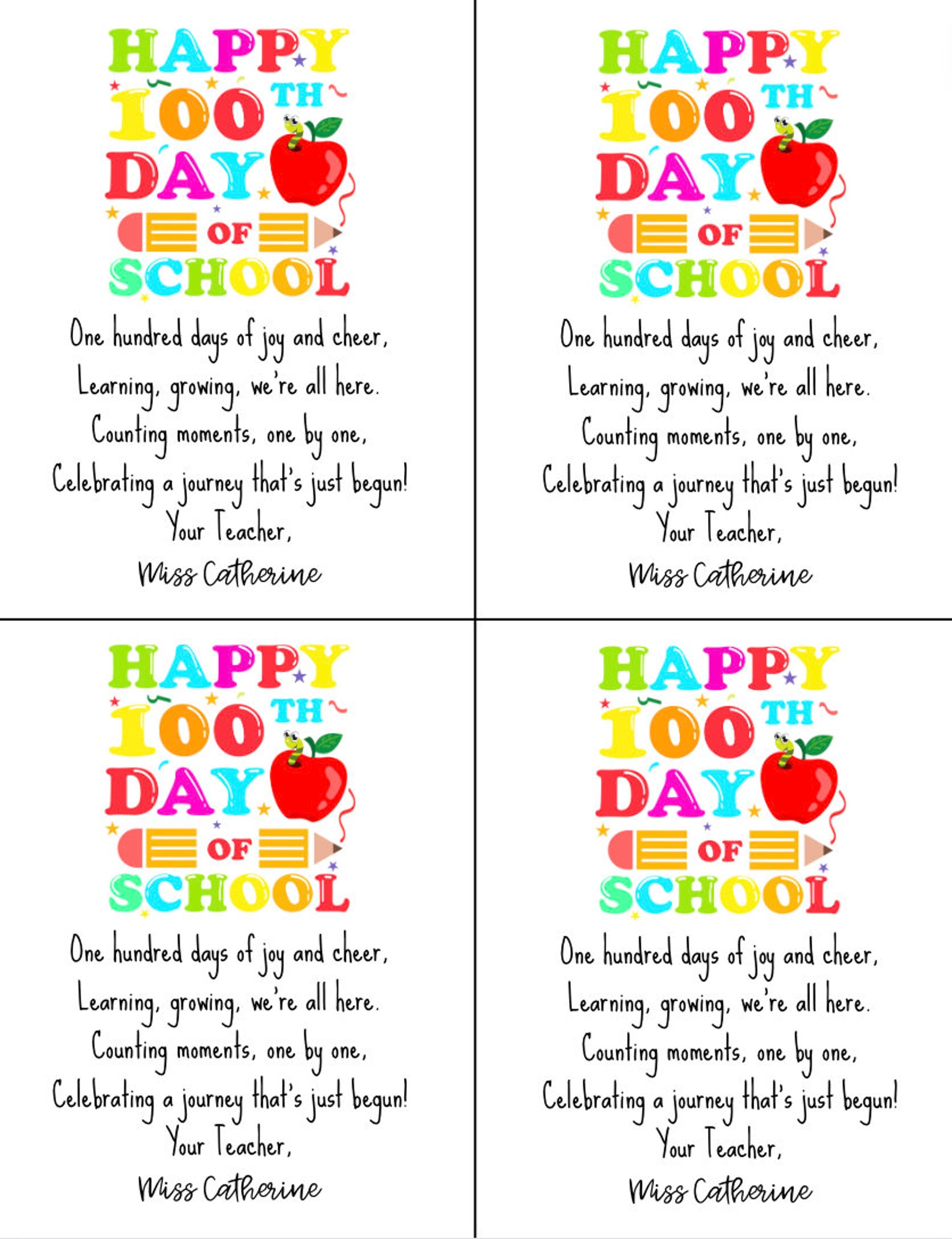 100th Day of School Project: Parent Letter & Activities (editable Canva ...