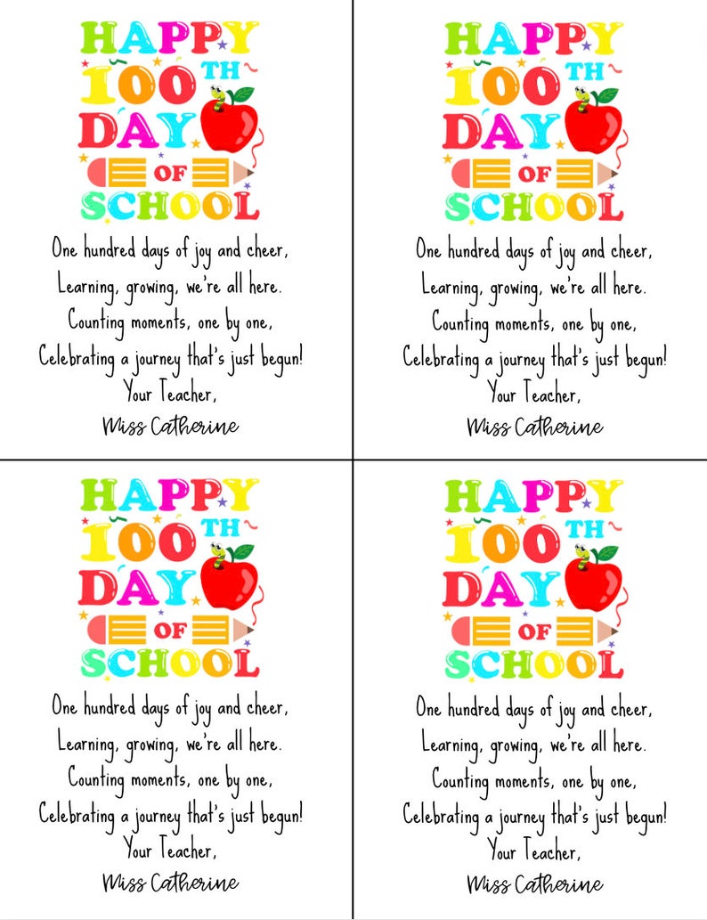 100th Day of School Project: Parent Letter & Activities (editable Canva ...