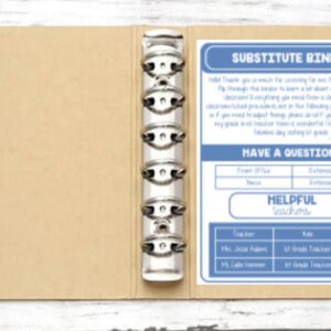 Substitute Teacher Binder Template | Completely Customizable | Cute ...