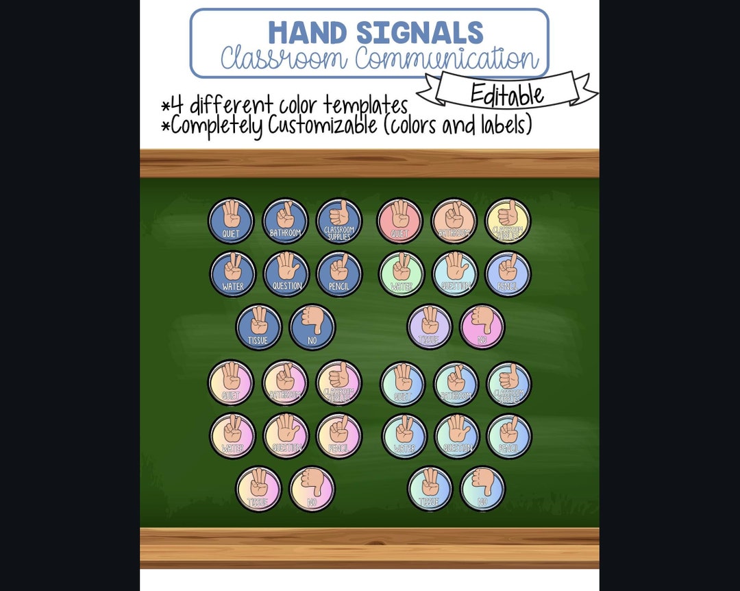 Hand Signals Classroom Communication | Teacher Classroom Management ...