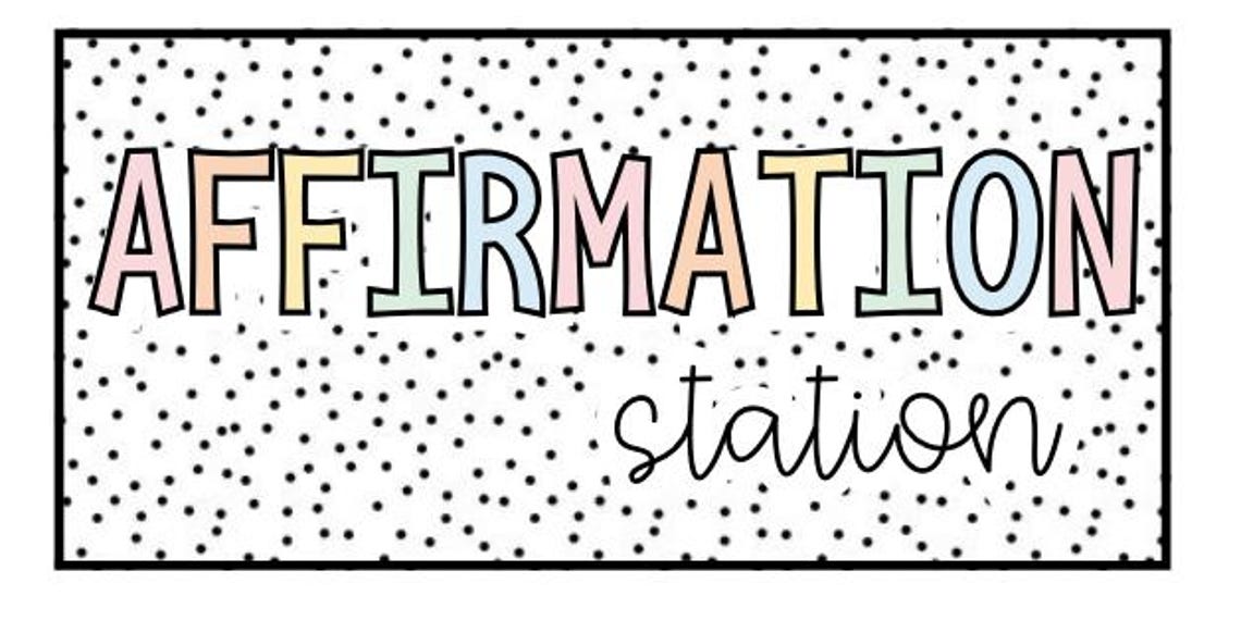 Affirmation Station | Polka Dot & Pastel Rainbow | Printable PDF ...