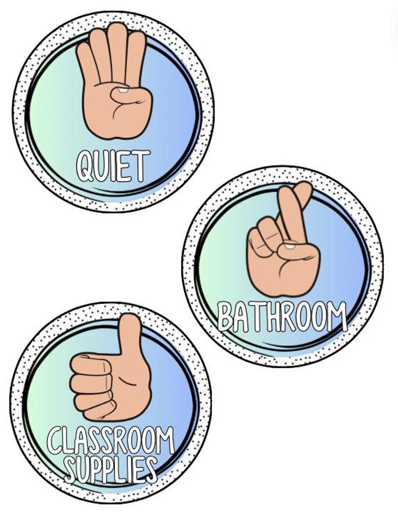 Hand Signals Classroom Communication | Teacher Classroom Management ...