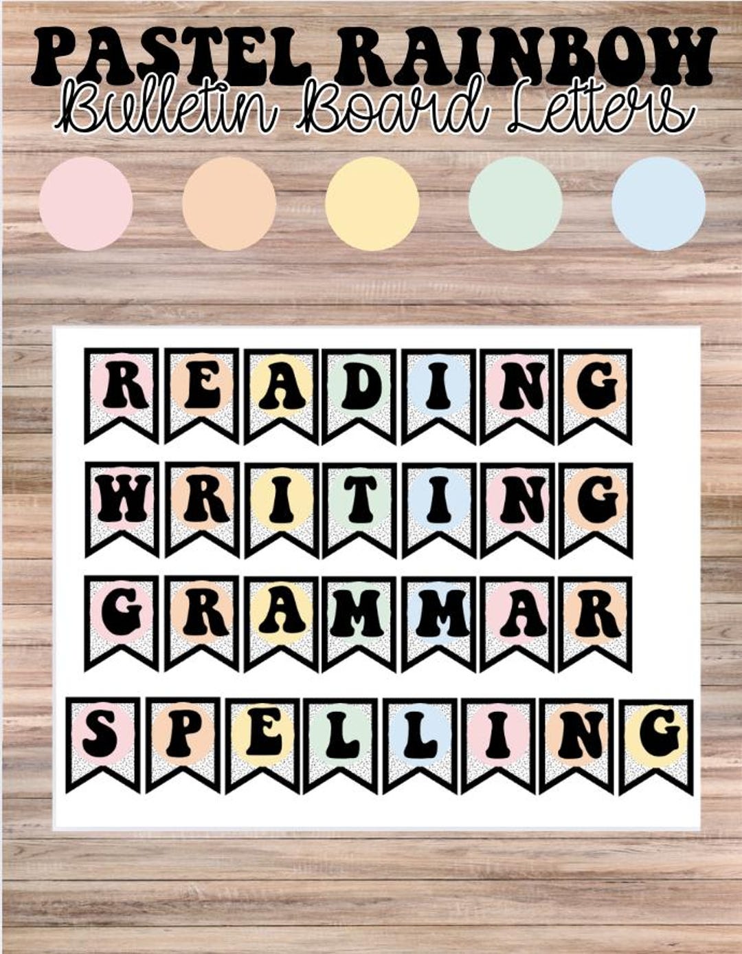 Pastel Rainbow Bulletin Board Banners – ELA Themed & Science and Social ...