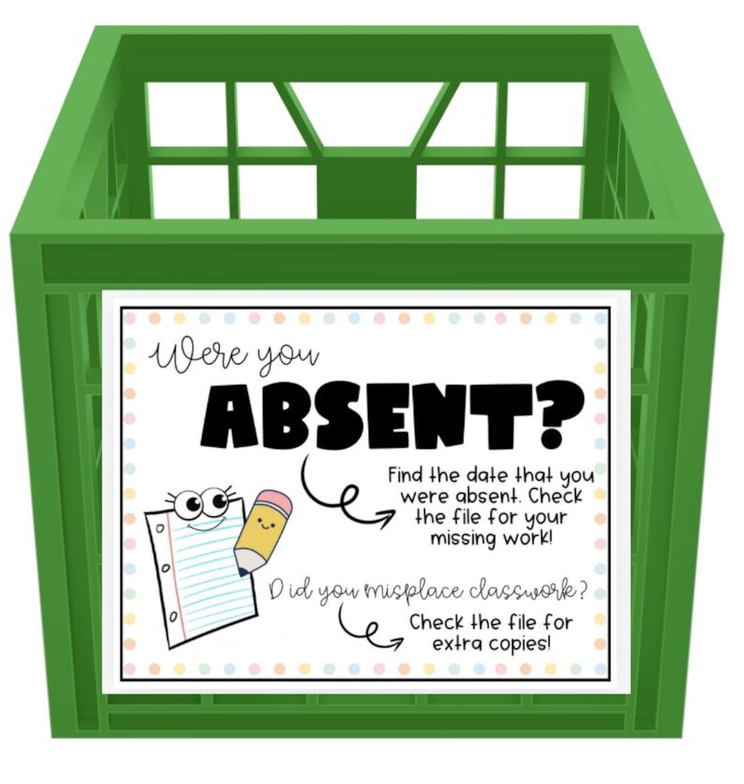 Absent Bin Template: Classroom Organization (PDF Print) - Etsy