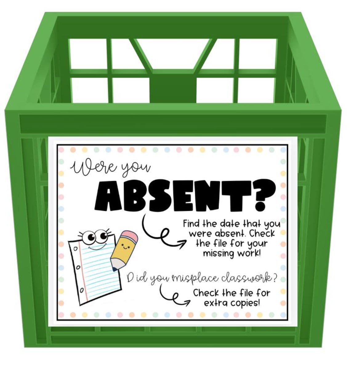 Absent Bin Template: Classroom Organization (PDF Print) - Etsy
