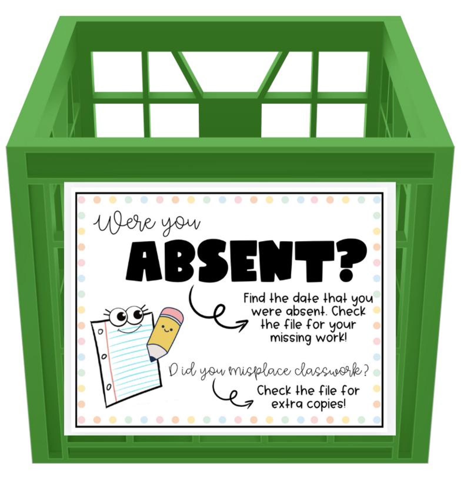 Absent Bin Template | Upper Elementary & Middle School Classroom ...