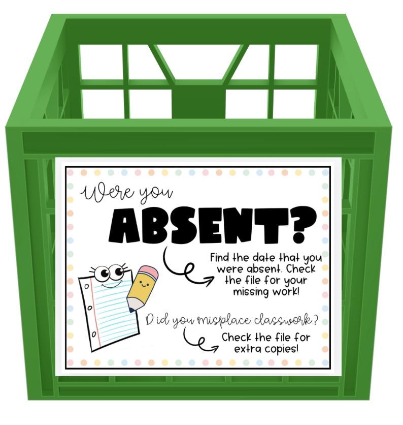Absent Bin Template | Upper Elementary & Middle School Classroom ...