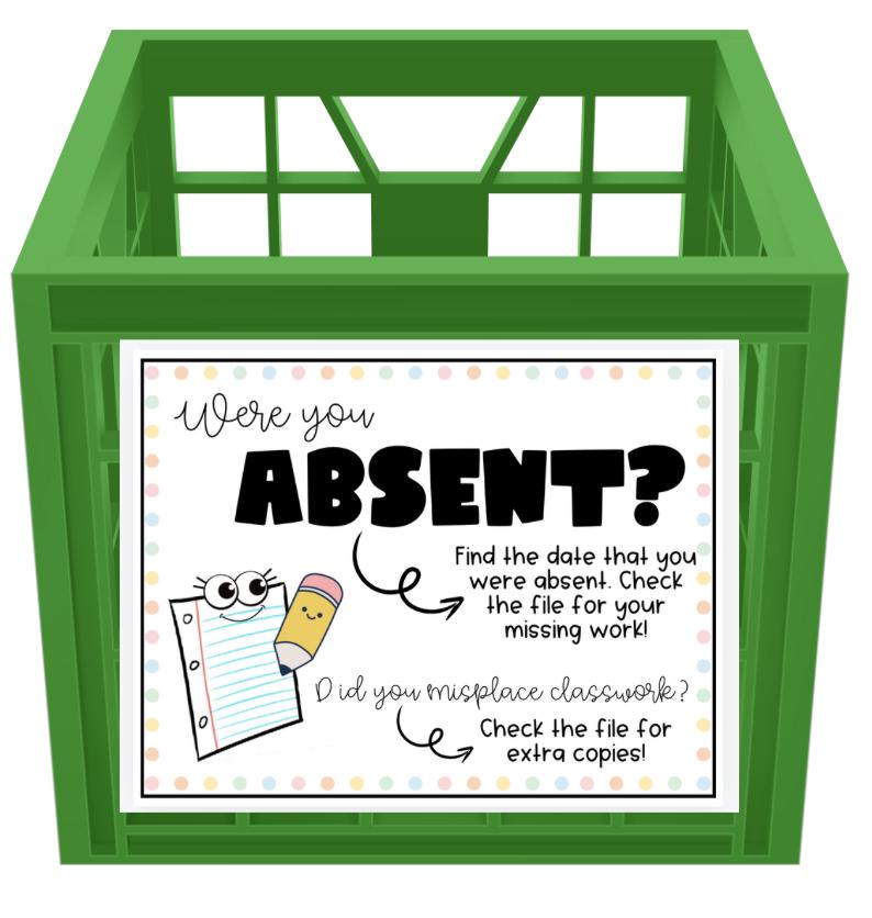 Absent Bin Template | Upper Elementary & Middle School Classroom ...
