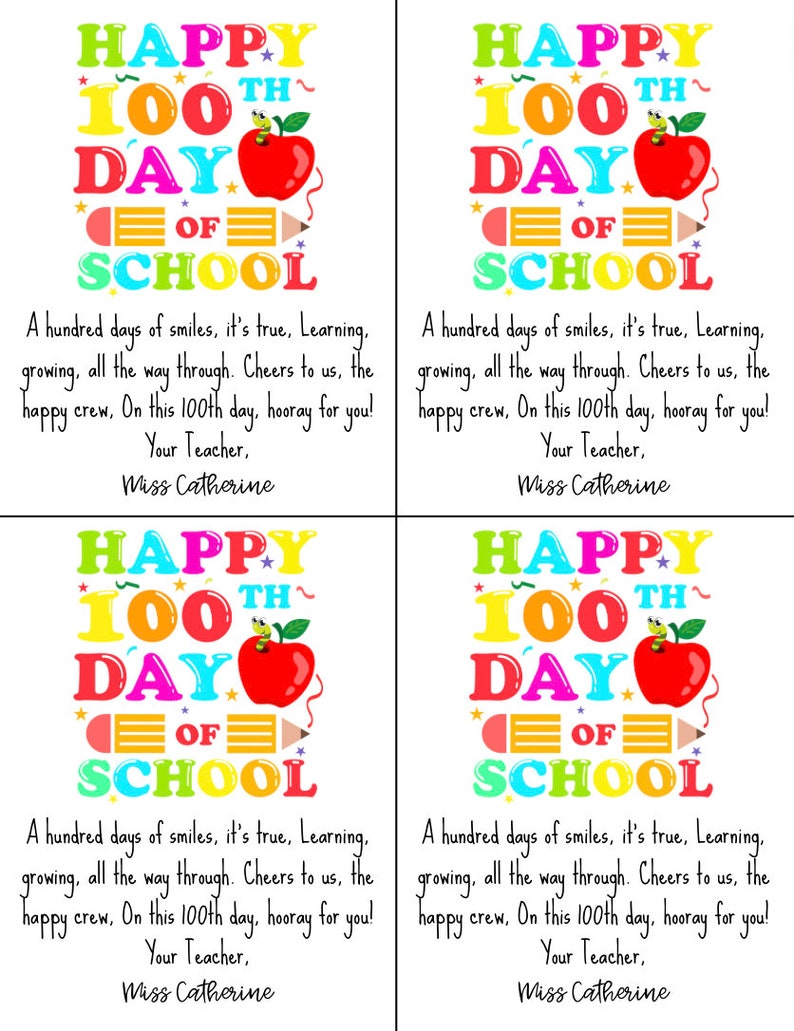 100th Day of School Project: Parent Letter & Activities (editable Canva ...