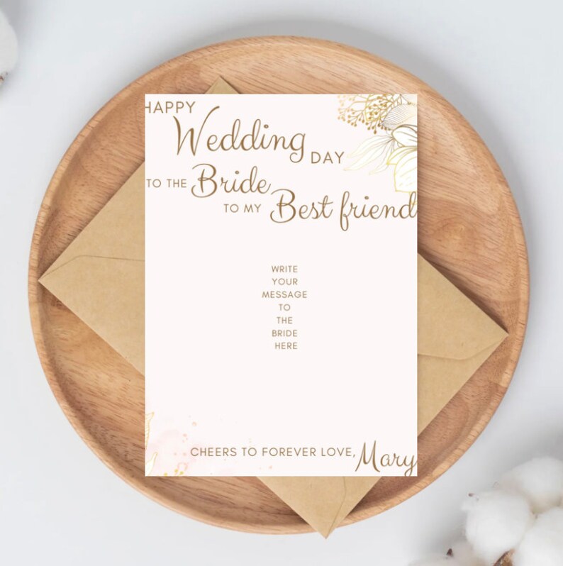 Editable Wedding Day Letter to Bride - Canva Template (digital Download ...