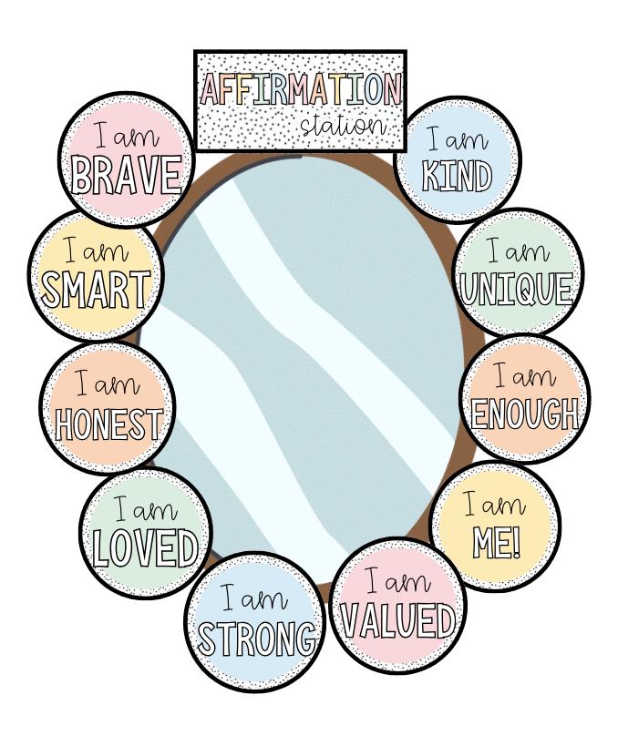 Affirmation Station | Polka Dot & Pastel Rainbow | Printable PDF ...