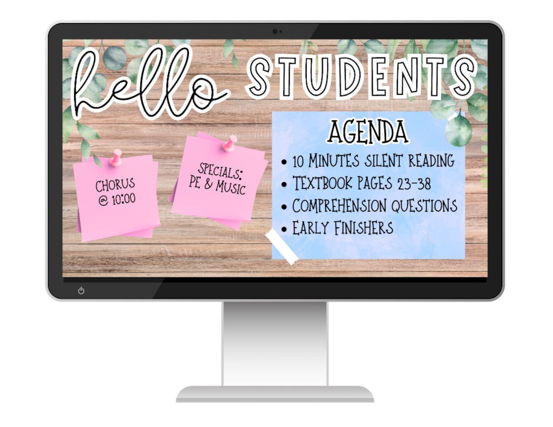 Hello Students | Editable Teacher Agenda | Cute Teacher Slides | Canva ...