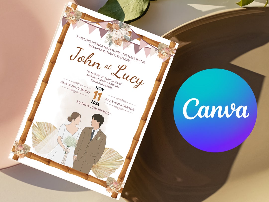 Editable Filipino Fiesta Theme Wedding Invitation Filipiñiana Pinoy ...