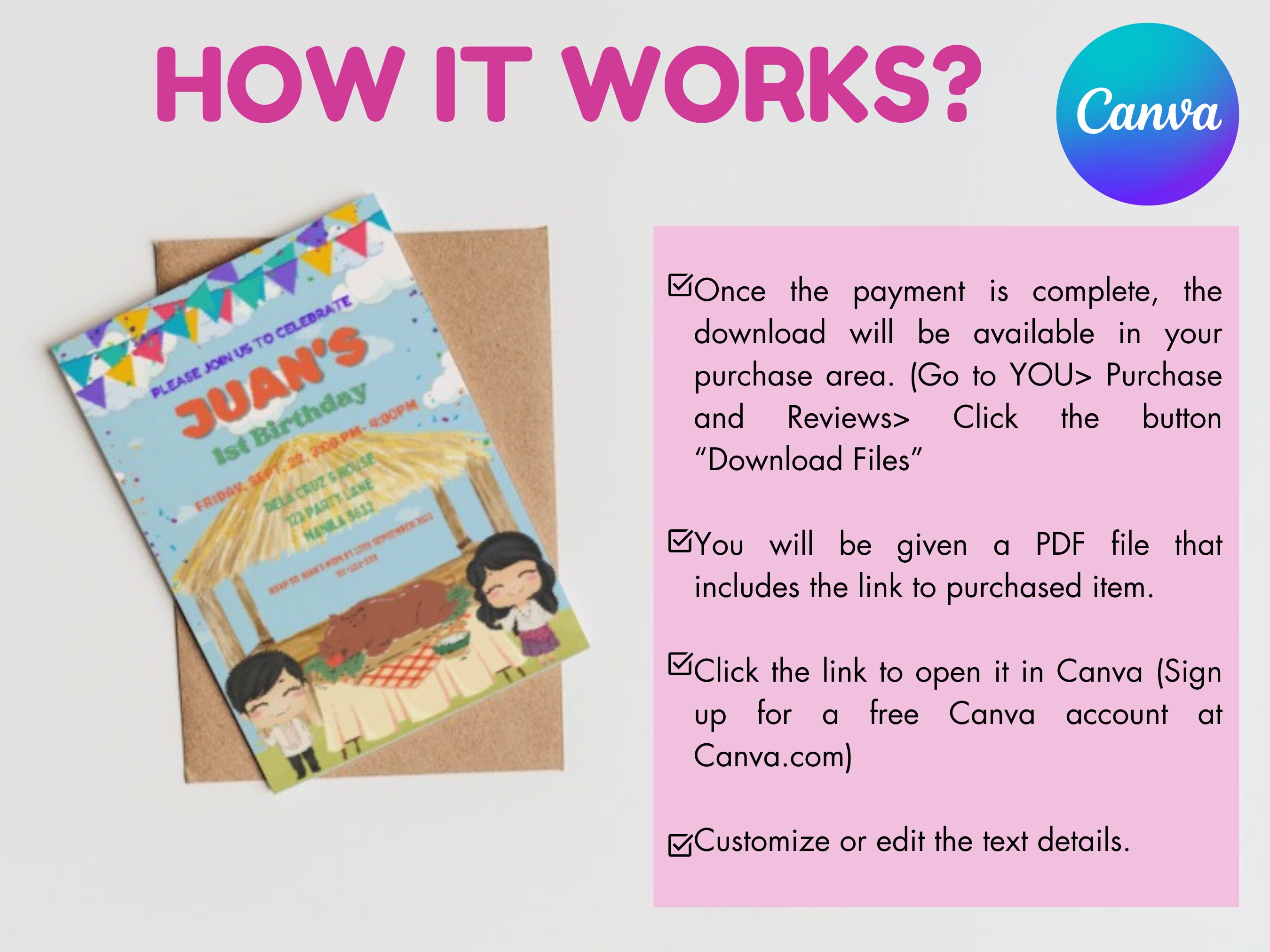 Editable Filipino Fiesta Theme Birthday Invitation | Canva | Filipino ...