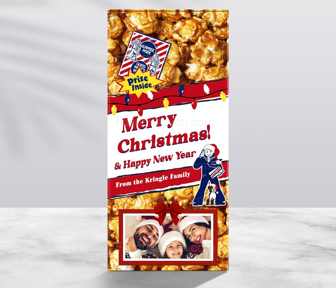 12 Custom Cracker Jack Stickers, Box Labels, Personalized Merry ...