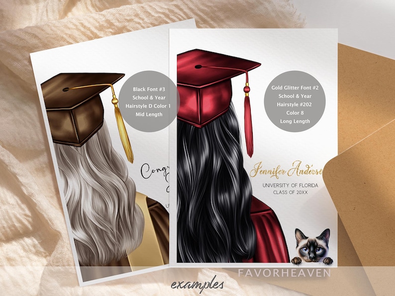 PRINTED Graduation 2026 Custom Portrait Card | Personalized Graduation ...