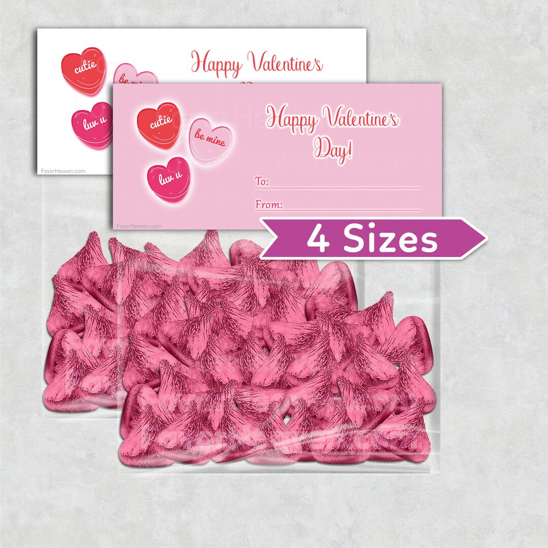 2 Valentine's Day Printable Tag, Treat Bag Topper, Candy Treat Tag ...