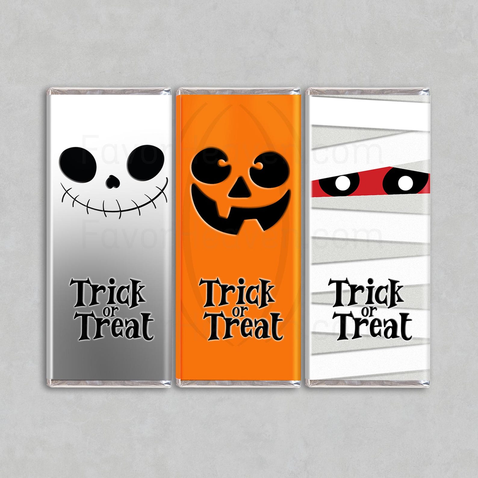 4 Digital Download Printable Halloween Chocolate Candy Bar Wrappers ...