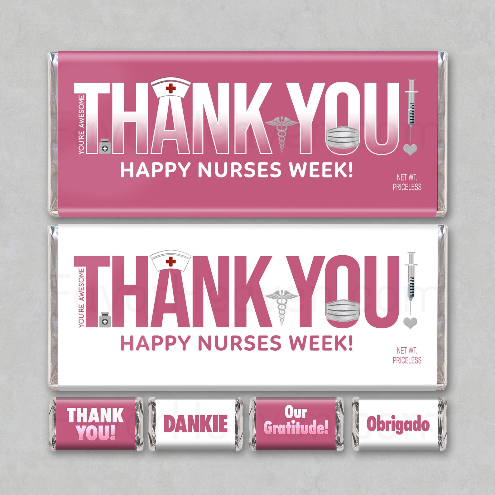 Happy Nurse Appreciation Week Thank You Digital Download Candy Bar ...