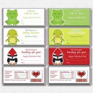 22 DIGITAL DOWNLOAD Printable Kids VALENTINE'S Day Chocolate Candy Bar ...