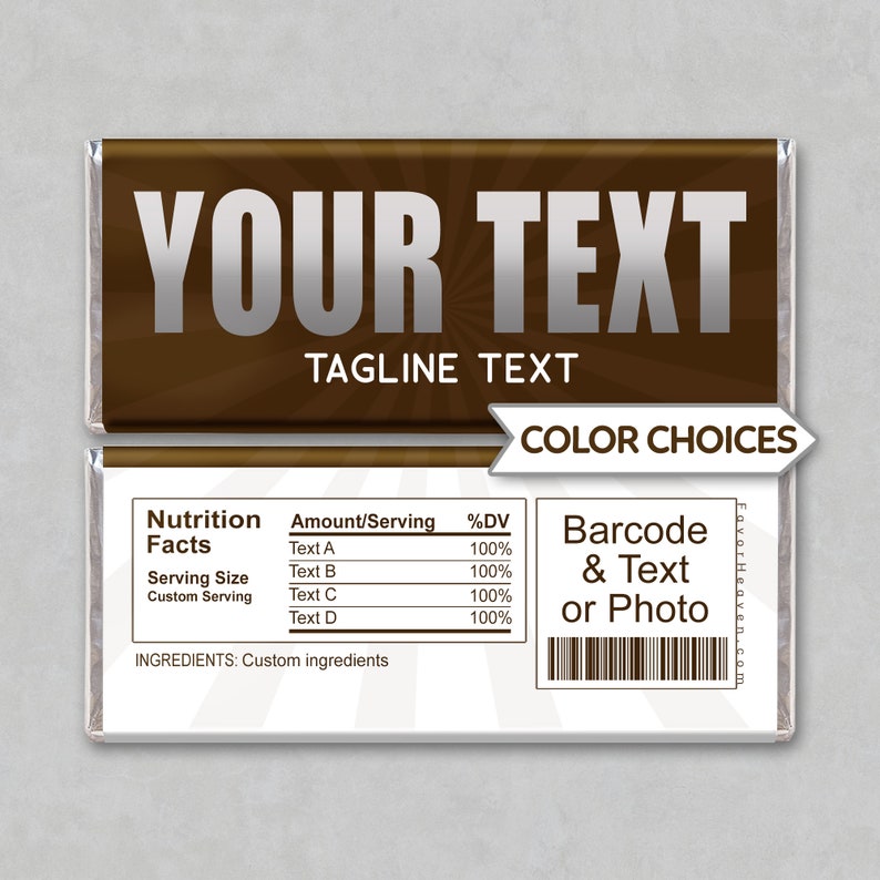 CUSTOM PERSONALIZED DIGITAL Printable Candy Bar Wrappers Your Text Your ...