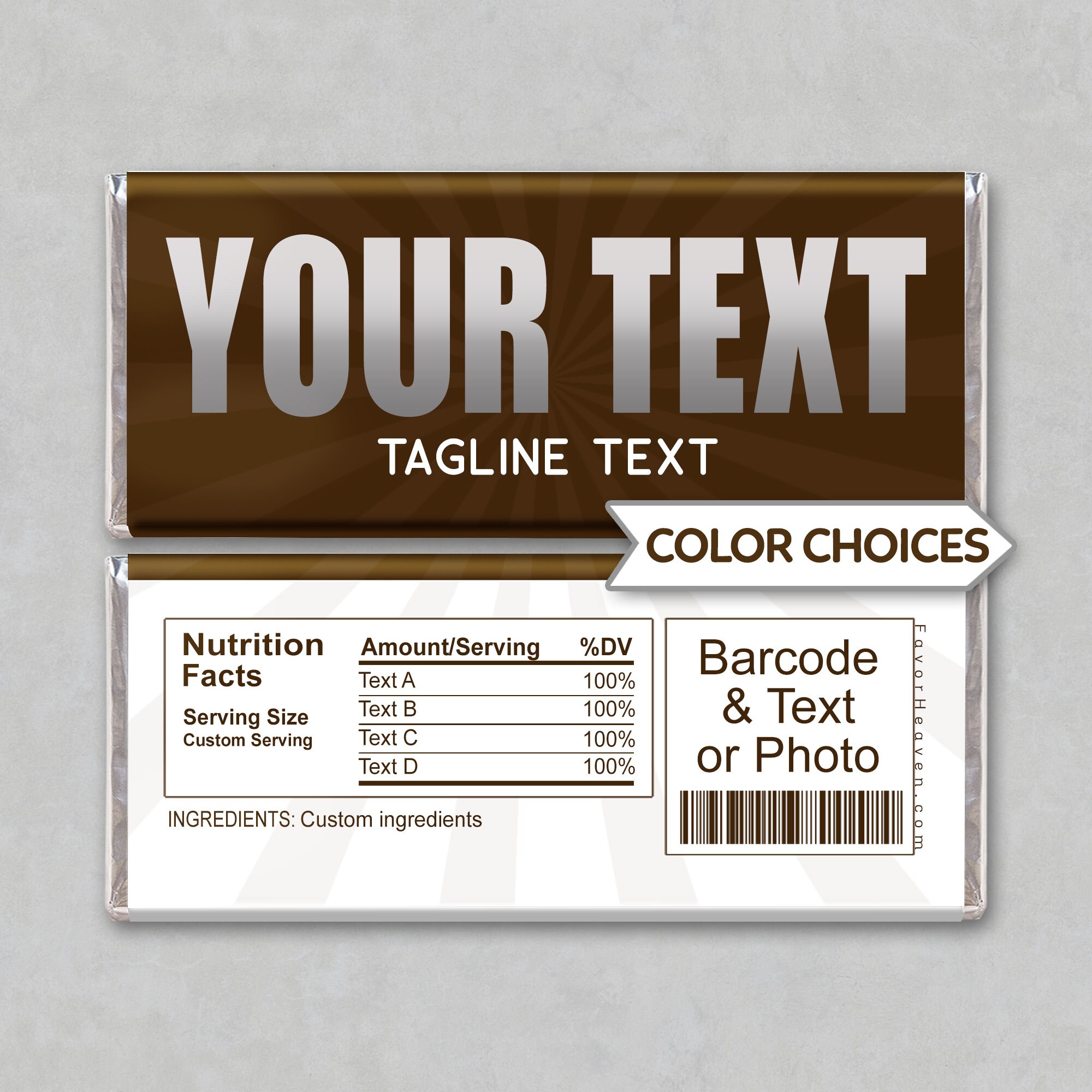 CUSTOM PERSONALIZED DIGITAL Printable Candy Bar Wrappers Your Text Your ...