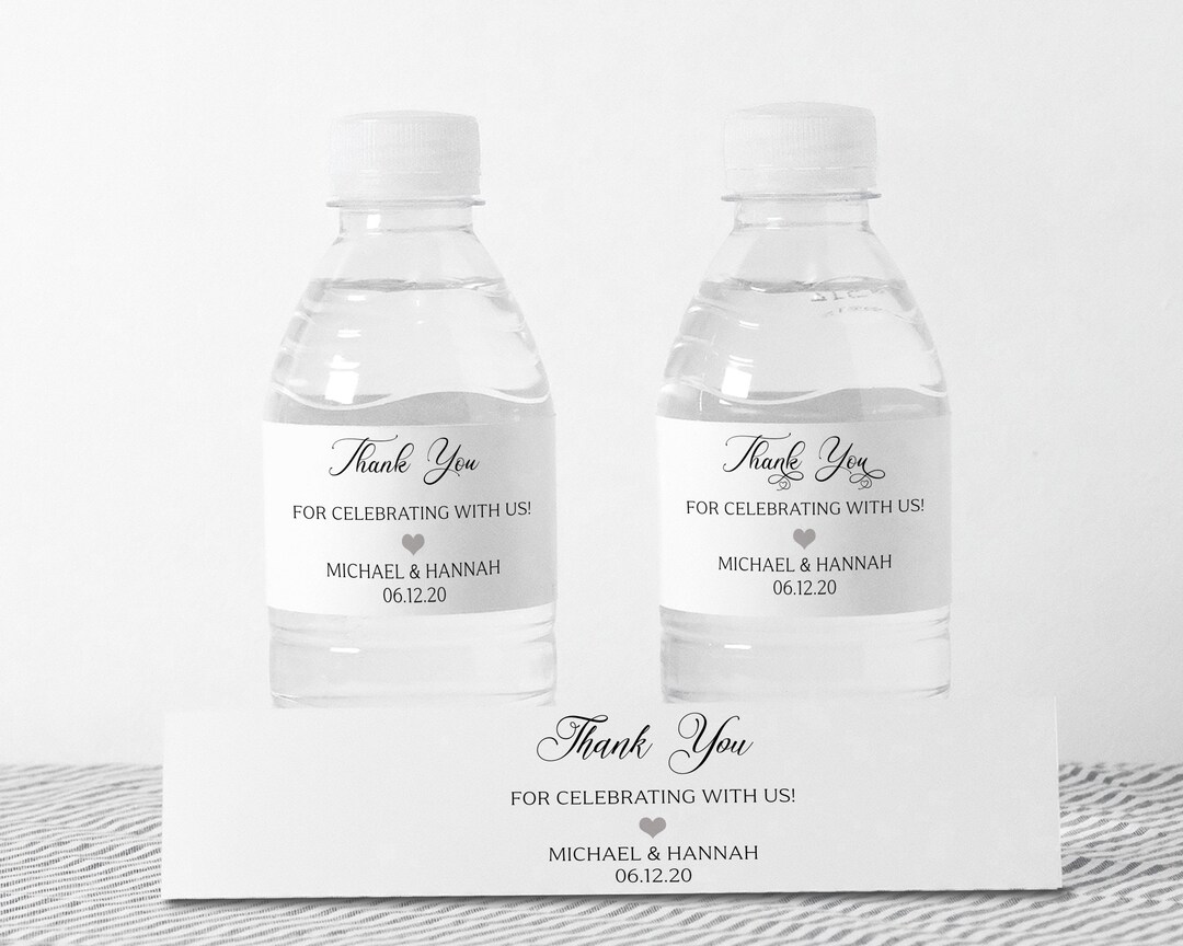 Wedding Water Bottle Label - Thank You Water Bottle Labels ...