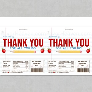TEACHER APPRECIATION Chocolate Bar Wrapper Printable Instant Digital ...