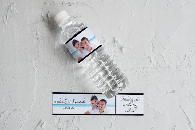 Wedding Water Bottle Label Thank You Water Bottle Labels, Personalized ...