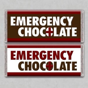 EMERGENCY CHOCOLATE Instant Download Printable Chocolate Candy Bar ...