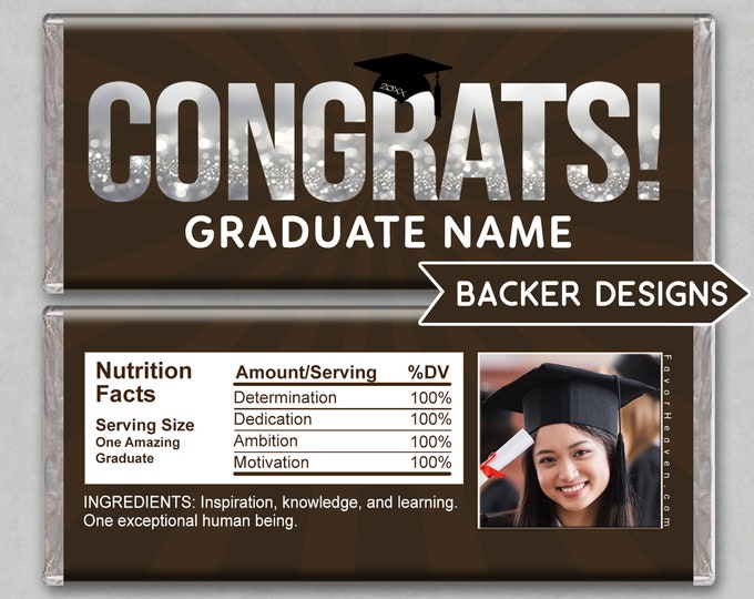 24 CUSTOM PERSONALIZED PRINTED Candy Bar Wrappers Your Text Your Photo ...