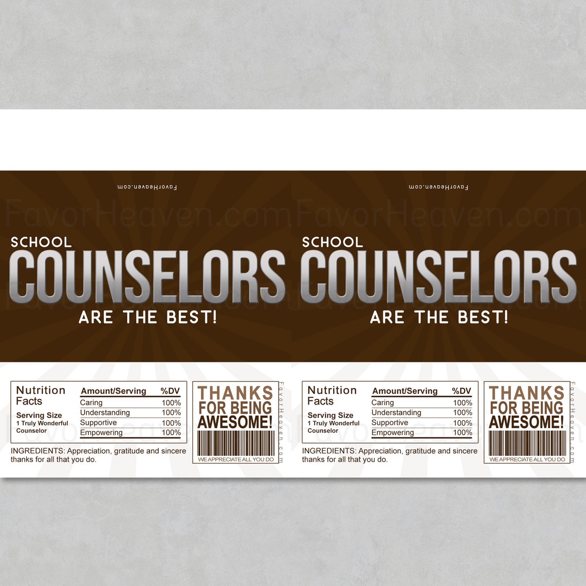 SCHOOL COUNSELOR THANK You Instant Download Printable Chocolate Candy ...