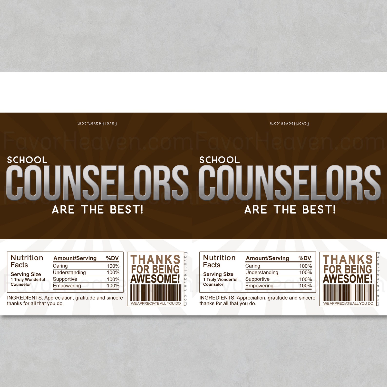 SCHOOL COUNSELOR THANK You Instant Download Printable Chocolate Candy ...
