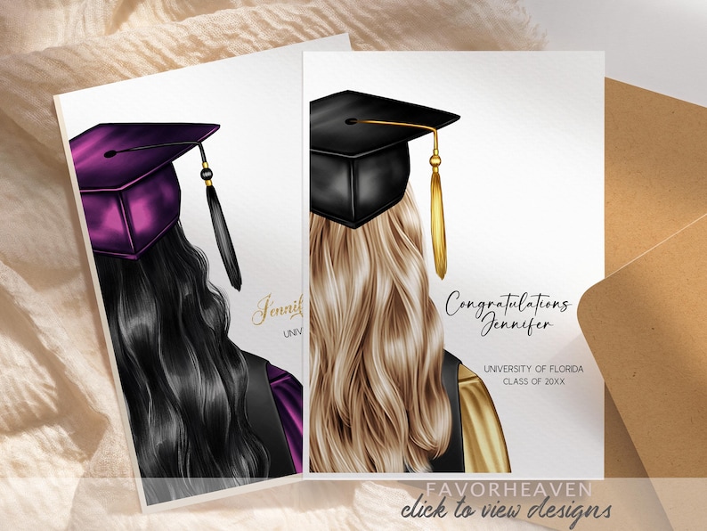 PRINTED Graduation 2026 Custom Portrait Card | Personalized Graduation ...
