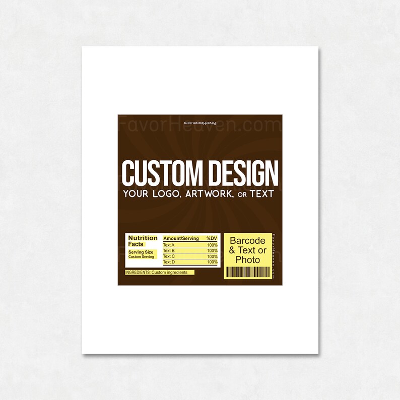 CUSTOM PERSONALIZED PRINTED Candy Bar Wrappers Your Text Your Photo ...