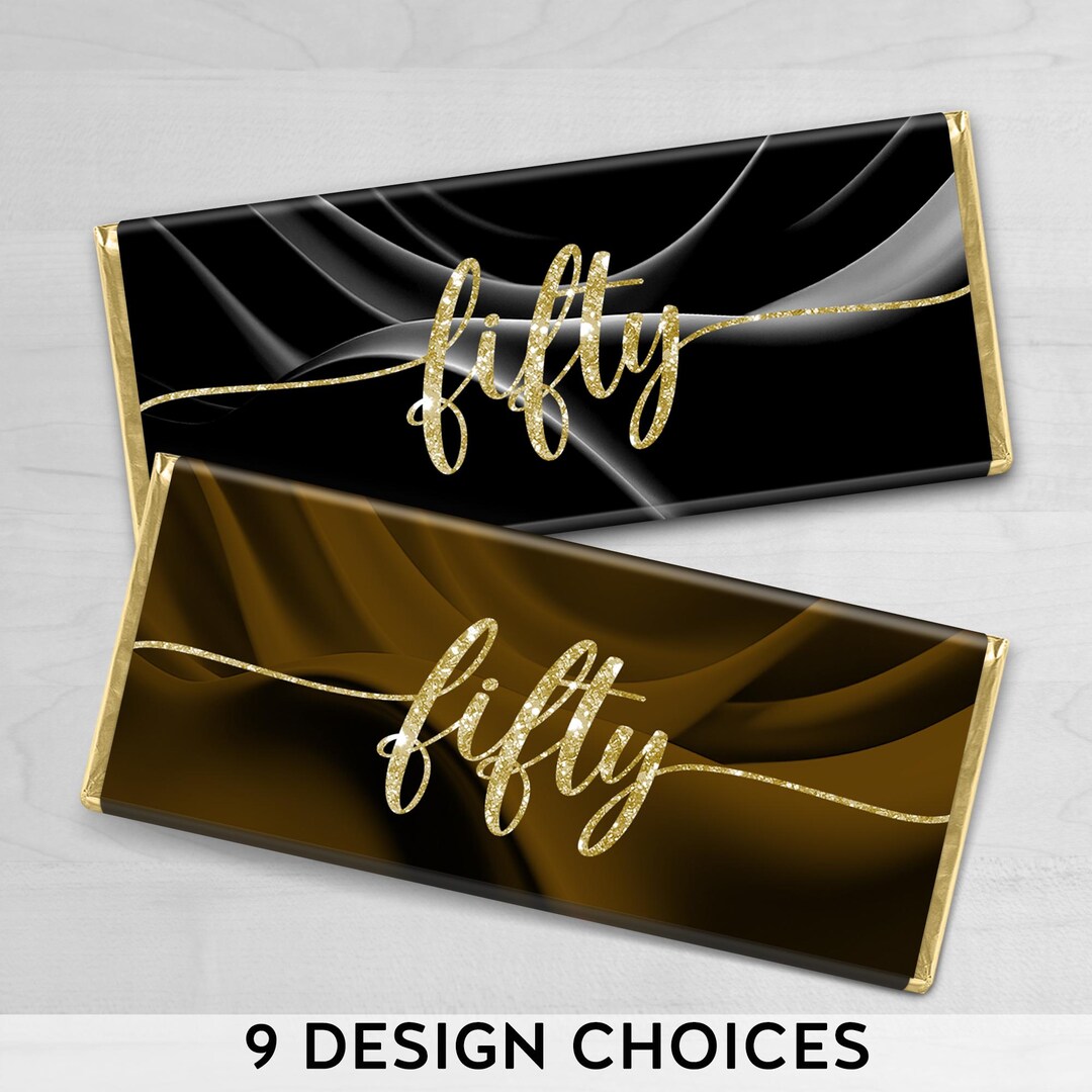 24 Personalized Birthday Party Favors Chocolate Candy Wrappers Black ...