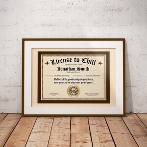 License to Chill Retirement PRINTABLE | DIGITAL FILE | Personalized ...